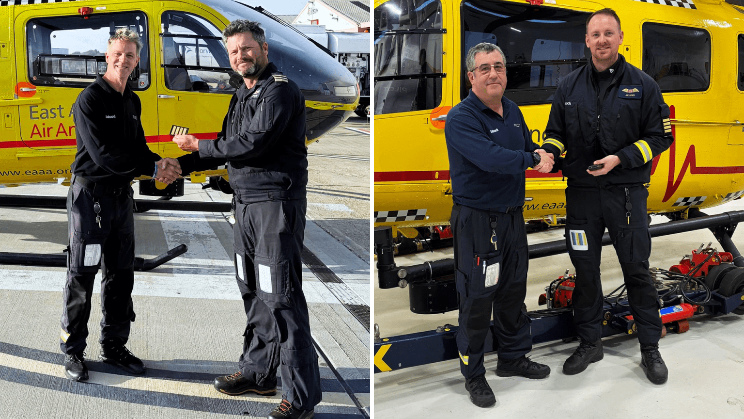 Congratulations, Captain Lee and Captain Joe! - East Anglian Air Ambulance